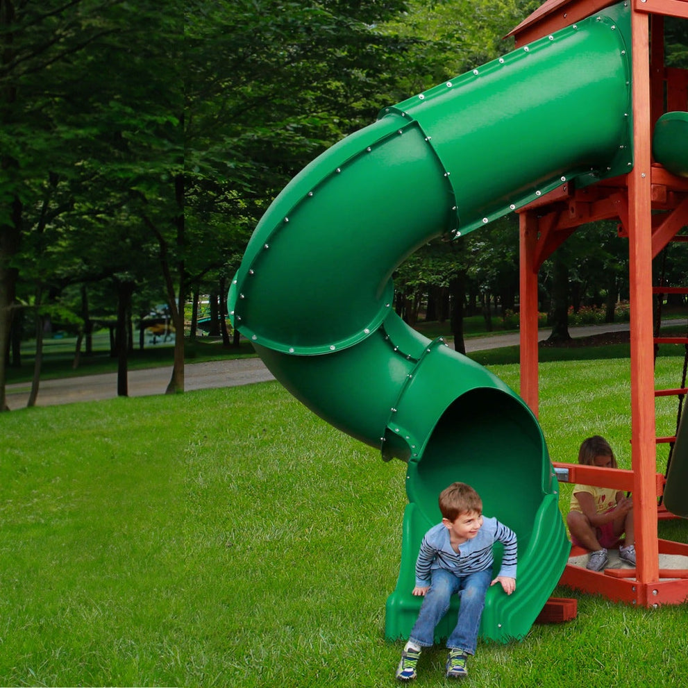 7’ Turbo Tube Slide | Green | KidKraft