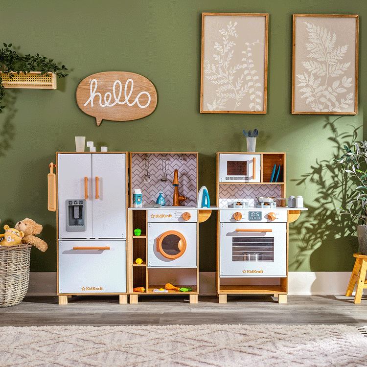 Kids Play Kitchen Set - 3-Piece Wooden Kitchen | KidKraft