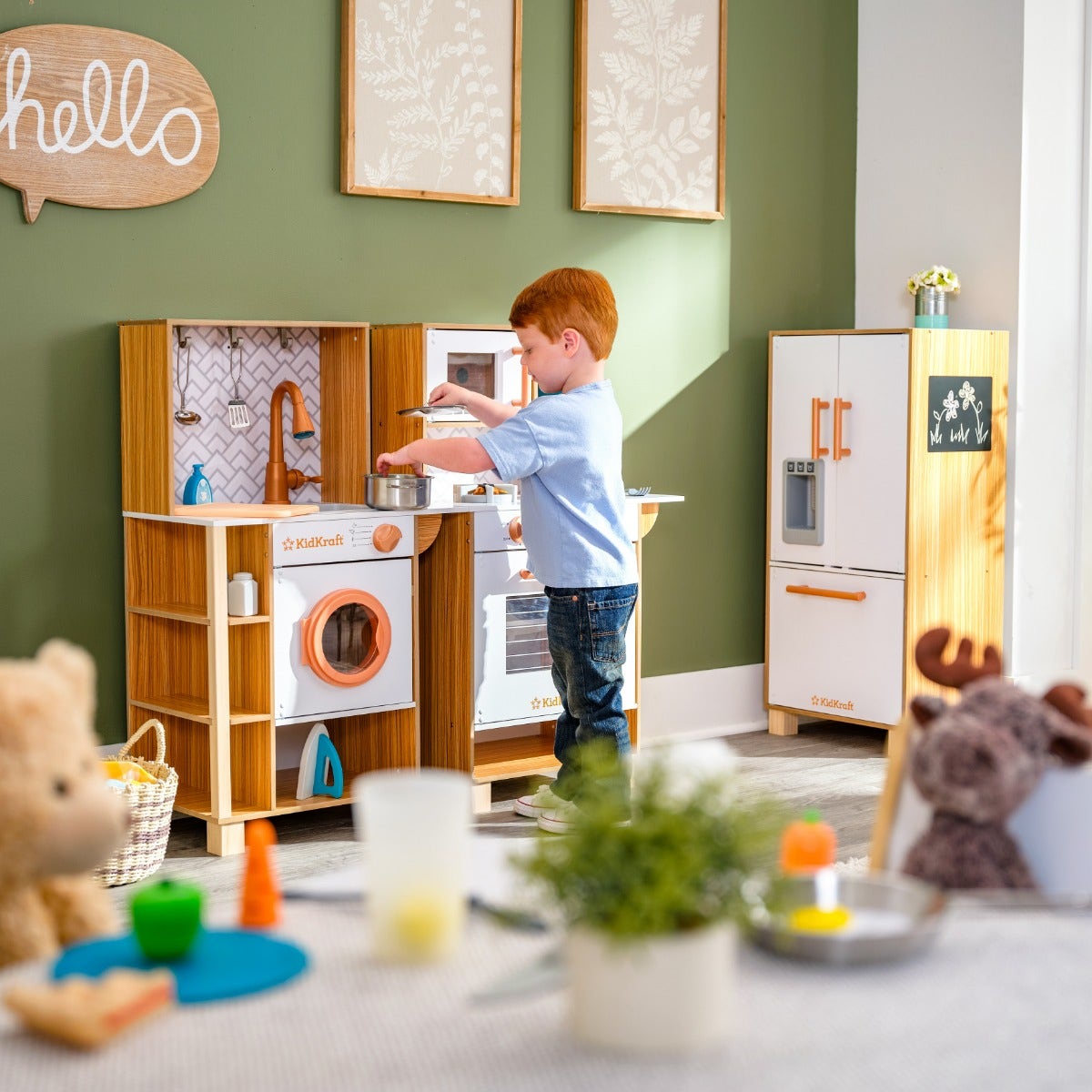 Kids Play Kitchen Set - 3-Piece Wooden Kitchen | KidKraft