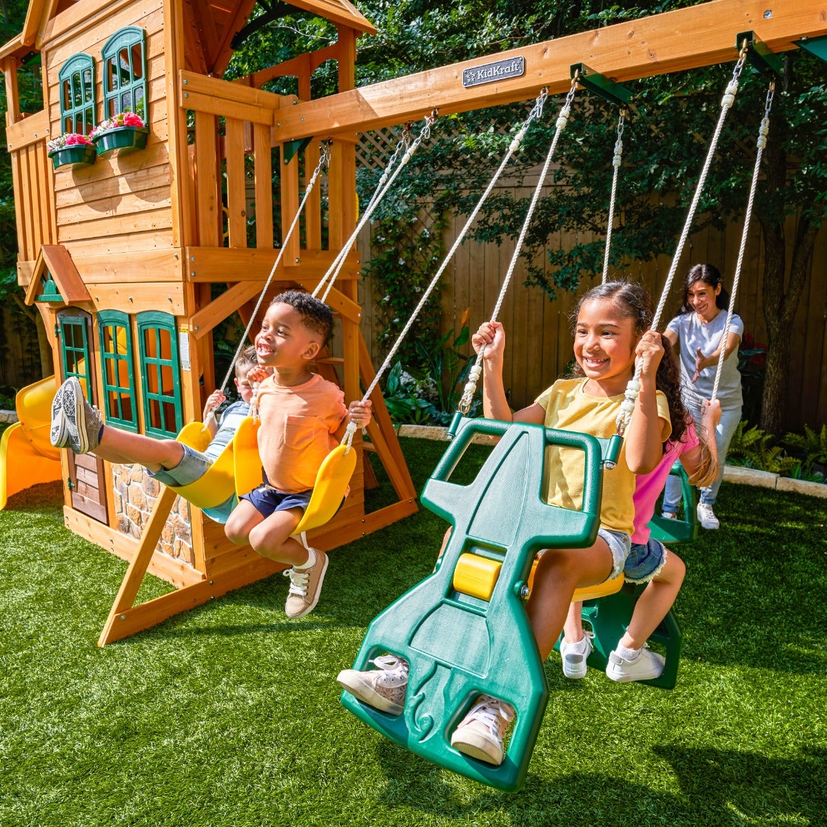 Boulder Station Swing Set Playset | KidKraft