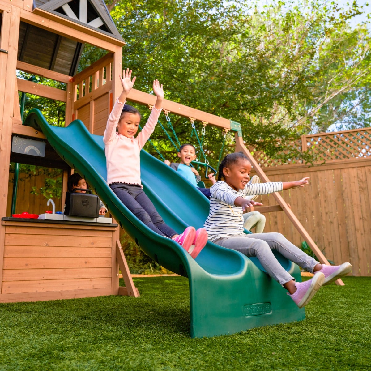 Wooden Swing Set | Summit View Swing Set | KidKraft