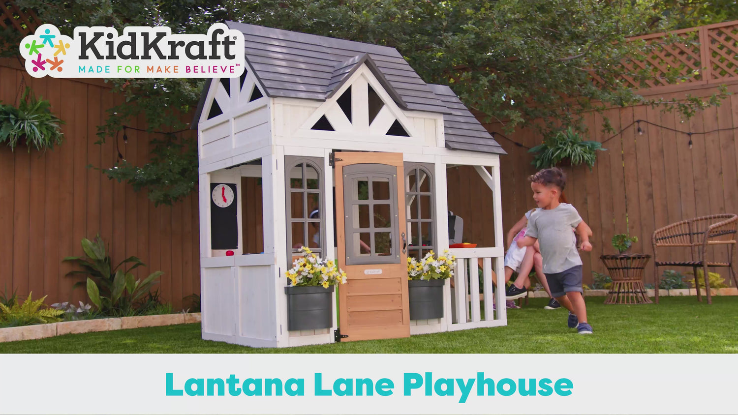 Lantana Lane Outdoor Wooden Playhouse | KidKraft