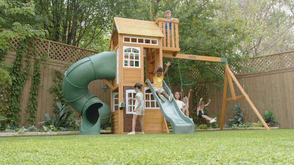Ridgemoor Perch Swing Set | 2-Story Playhouse | KidKraft
